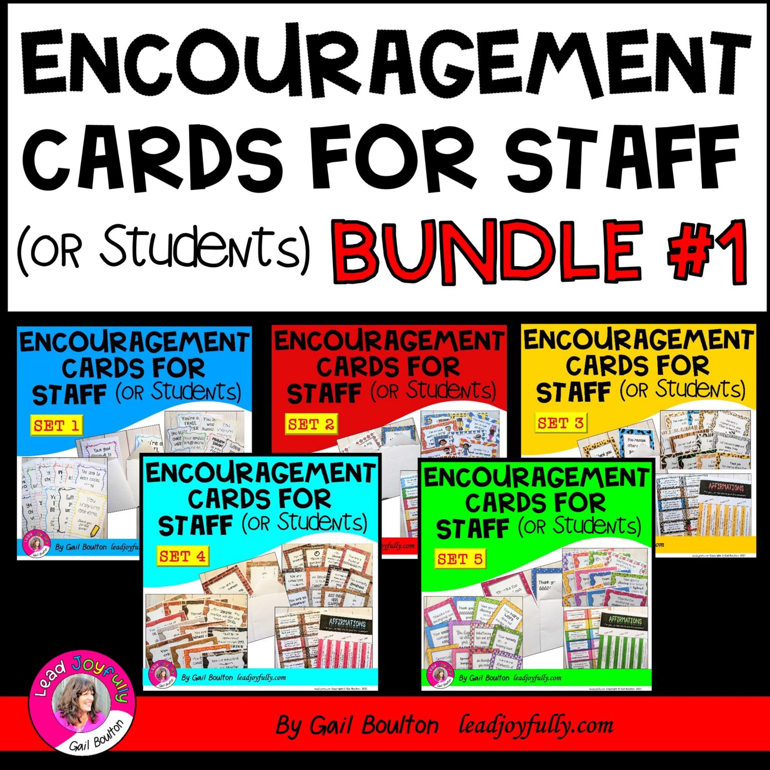 Encouragement Cards for STAFF (or Students!) BUNDLE #1 | Lead Joyfully
