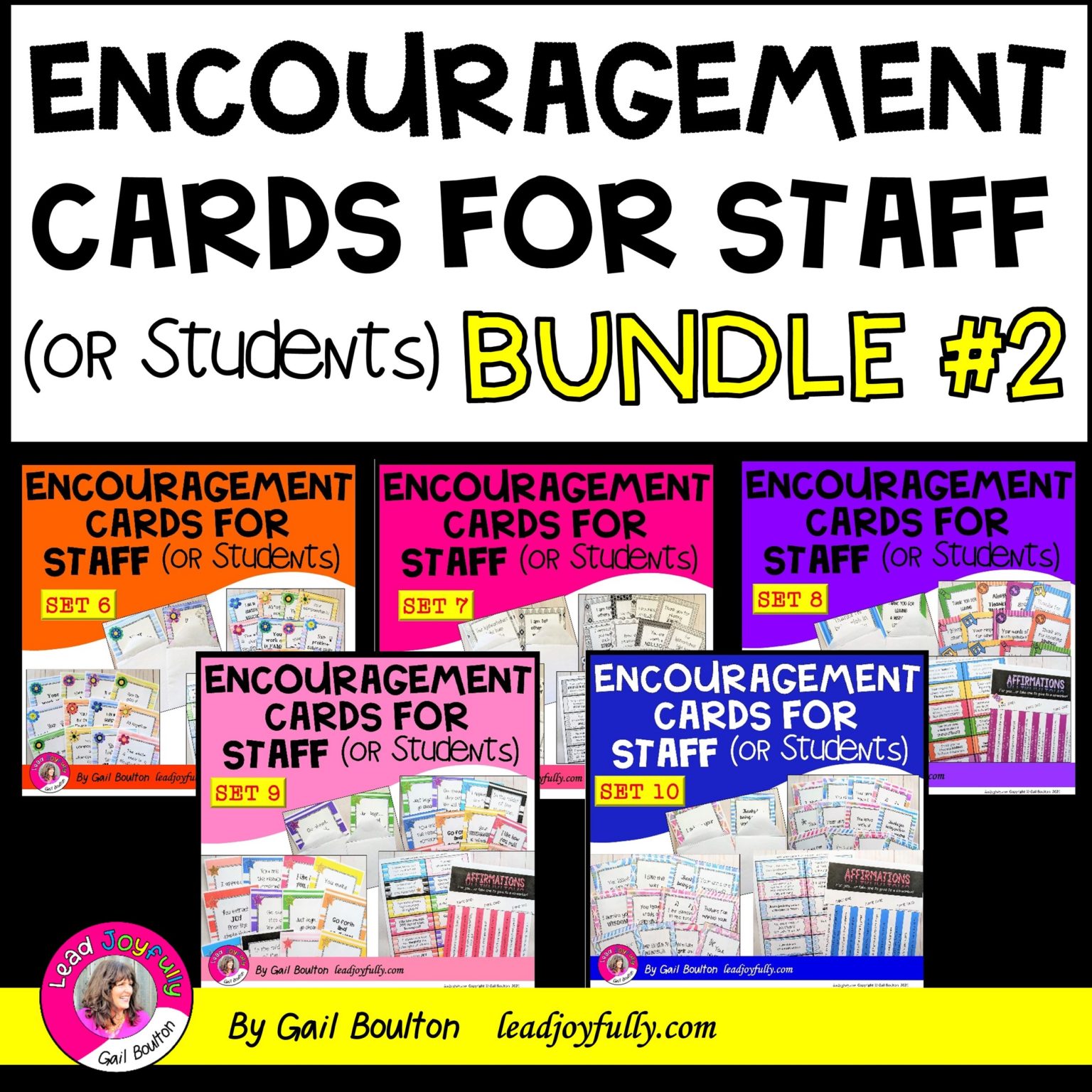 Encouragement Cards for STAFF (or Students!) BUNDLE #2 | Lead Joyfully