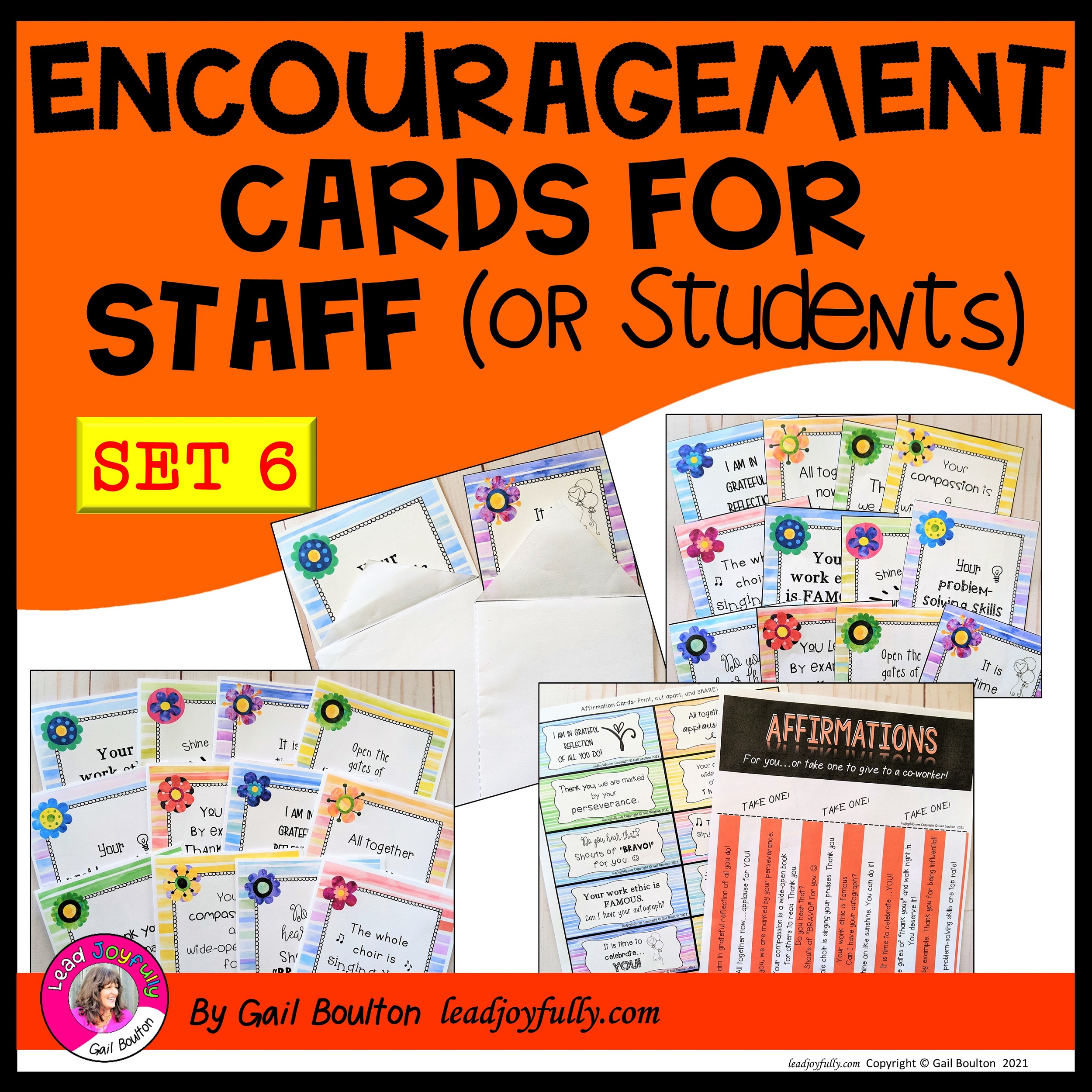 Encouragement Cards for STAFF (or Students!) SET 6 | Lead Joyfully