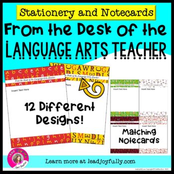 FROM THE DESK OF THE LANGUAGE ARTS TEACHER: Stationery with Matching ...