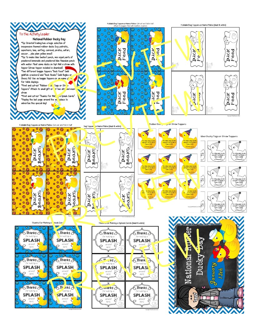 National Rubber Ducky Day (January 13th)