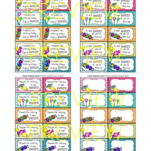 Visitor Welcome Cards for Principals or Teachers- (Candy Theme) | Lead ...