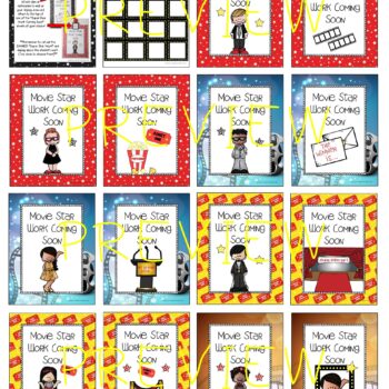 Student Work Display with Banner (MOVIE STAR Theme) | Lead Joyfully