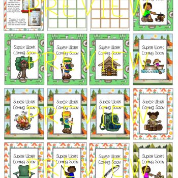 Student Work Display with Banner (CAMPING Theme) | Lead Joyfully
