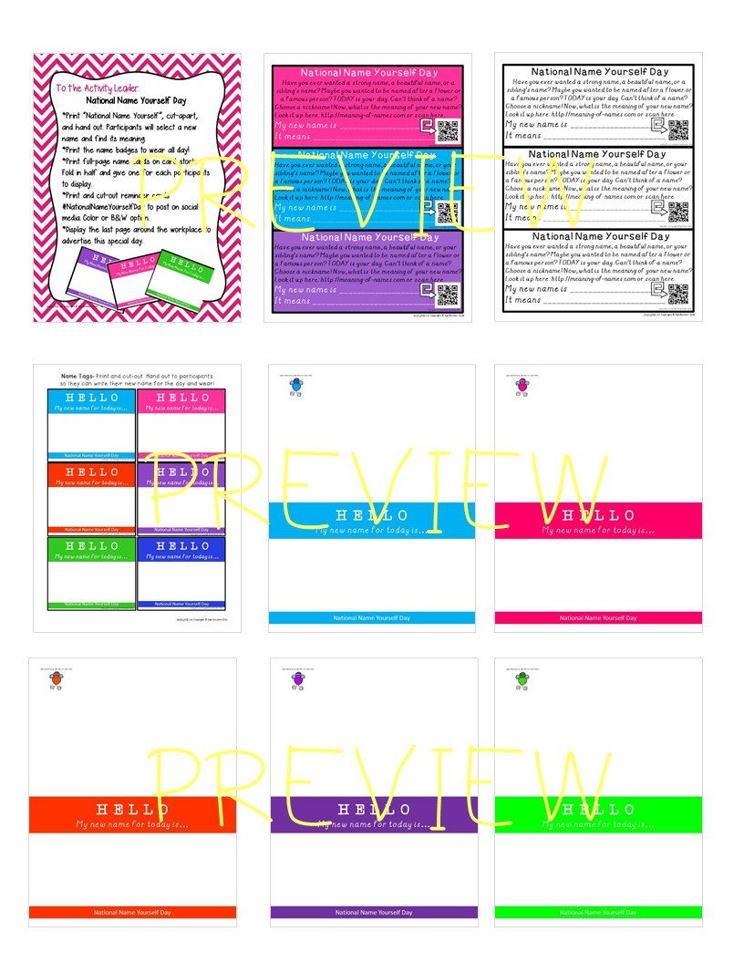 National Name Yourself Day (April 9th)