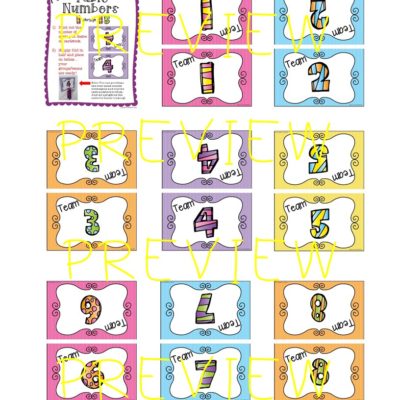 Team or Group Fold-able Table Numbers 1-15 (Set 1) | Lead Joyfully