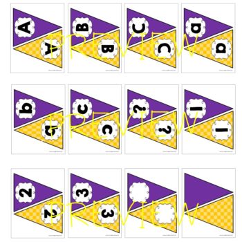 Letter Banners! Create a Variety of Your OWN Banners! (Purple and Gold ...