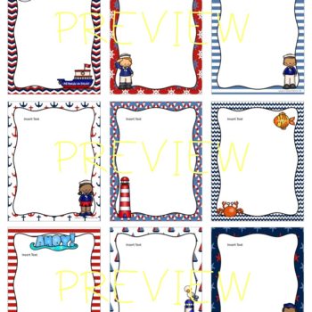 NAUTICAL Themed EDITABLE Stationery with Matching Note Cards | Lead ...