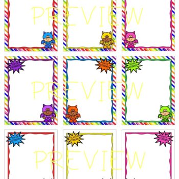 Superhero “Super Student” Editable Stationery with Matching Note Cards ...