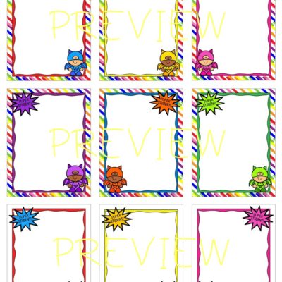 Superhero “Super Student” Editable Stationery with Matching Note Cards ...