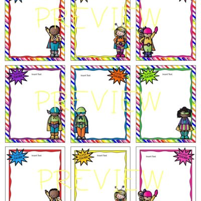 Superhero “Super Teacher” Editable Stationery with Matching Note Cards ...