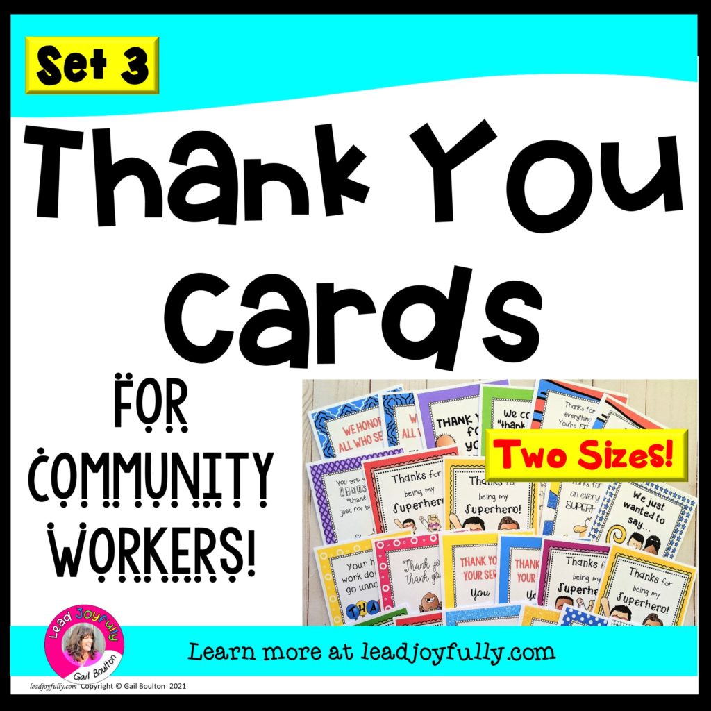 Thank You Cards for Community Helpers- Set 3 | Lead Joyfully