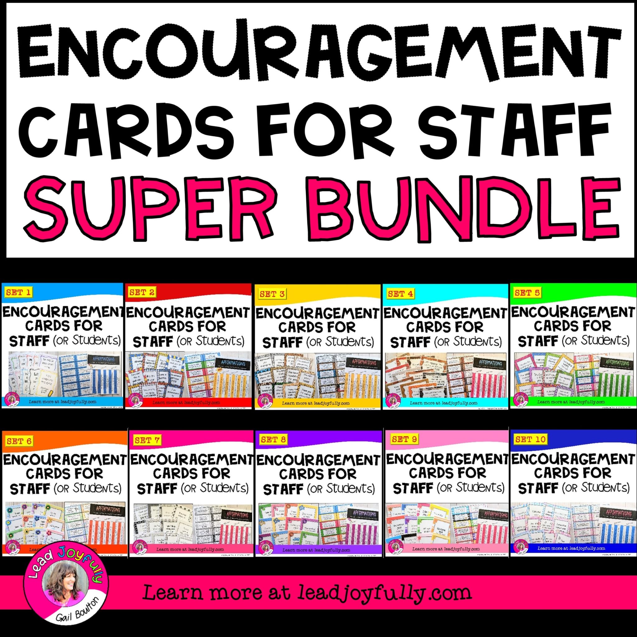 Encouragement Cards for STAFF (or Students!) SUPER BUNDLE | Lead Joyfully