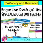 FROM THE DESK OF THE SPECIAL EDUCATION TEACHER: Stationery with ...
