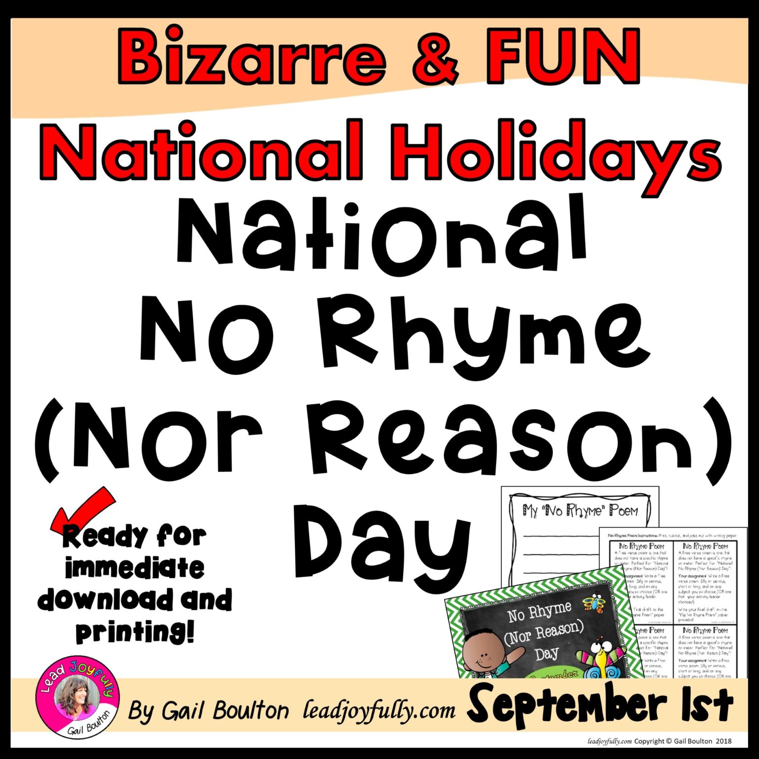 National No Rhyme Nor Reason Day (Sept. 1st) | Lead Joyfully