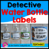 EDITABLE Water Bottle Labels (Detective Theme) | Lead Joyfully