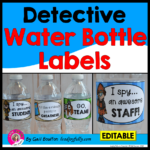 EDITABLE Water Bottle Labels (Detective Theme) | Lead Joyfully
