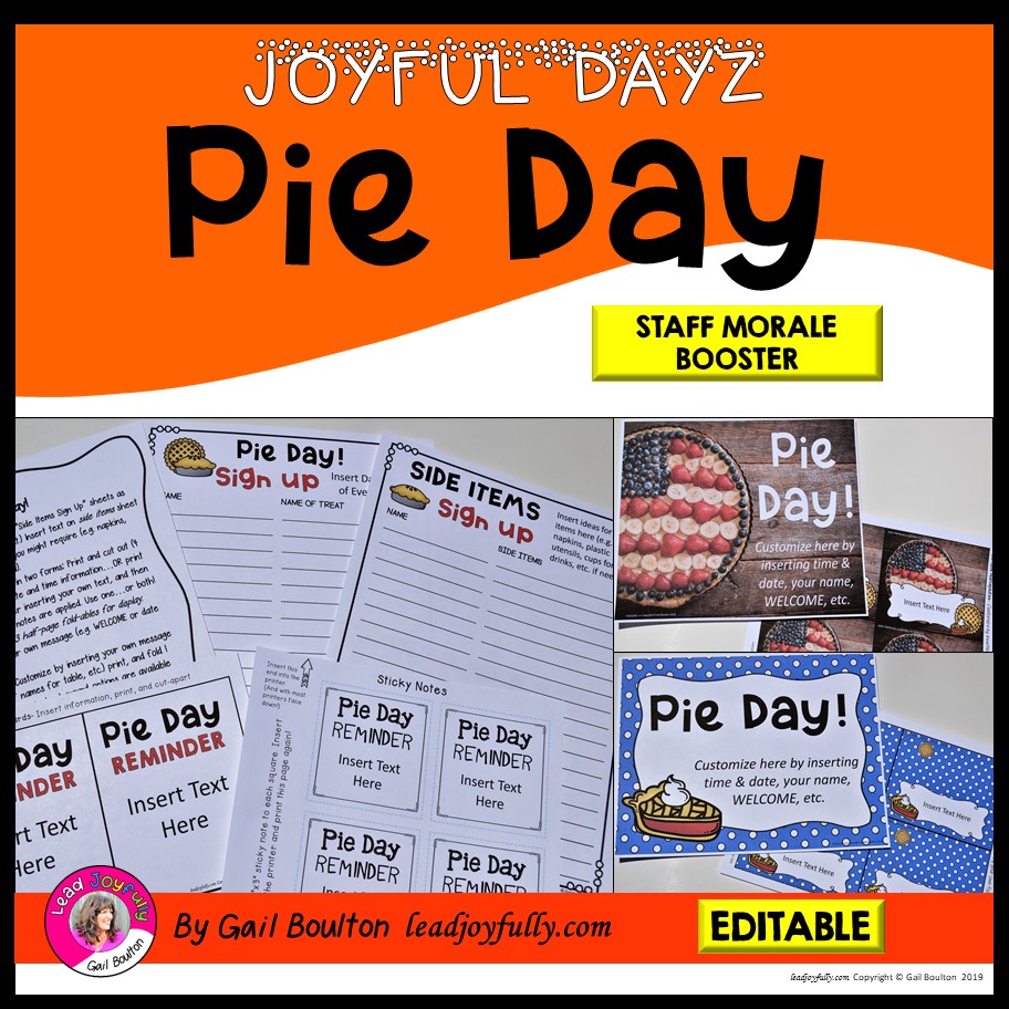 JOYFUL DAYZ (Staff Morale Boosters) PIE DAY | Lead Joyfully