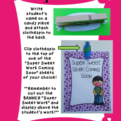 Student Work Display with Banner (Candy Theme) | Lead Joyfully