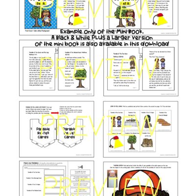 7 PARABLES OF JESUS (Set 2) Mini Book with FIVE Hands-On Activities ...