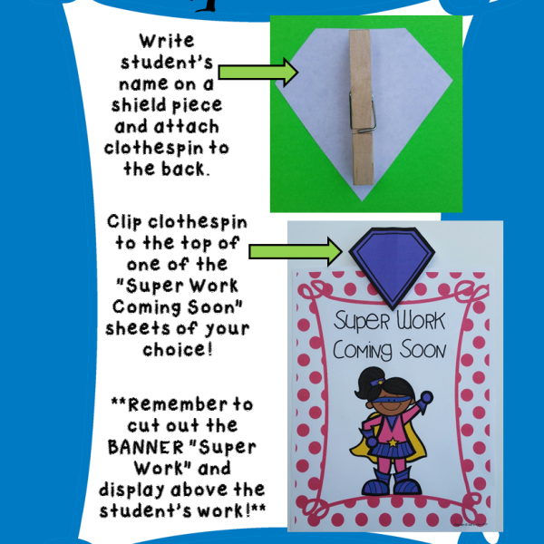 Student Work Display with Banner (Superhero Theme) | Lead Joyfully