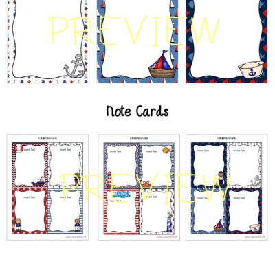 NAUTICAL Themed EDITABLE Stationery with Matching Note Cards | Lead ...