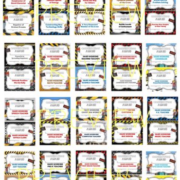 Staff and Teacher Awards (Construction Theme) | Lead Joyfully