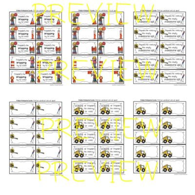 Visitor Welcome Cards for Principals or Teachers- (Construction Theme ...