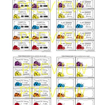 Visitor Welcome Cards for Principals or Teachers- (Ladybug Theme ...