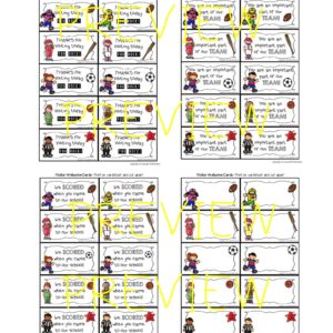 Visitor Welcome Cards for Principals or Teachers- (Sports Theme) | Lead ...