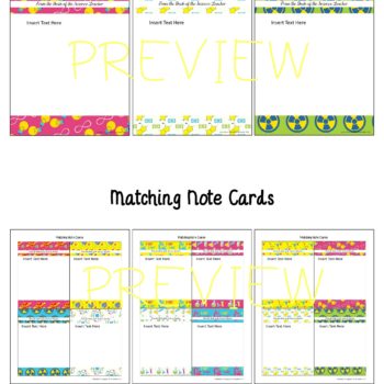 FROM THE DESK OF THE SCIENCE TEACHER: Stationery with Matching Note ...