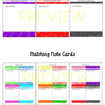 FROM THE DESK OF THE MATH TEACHER: Stationery with Matching Note Cards ...