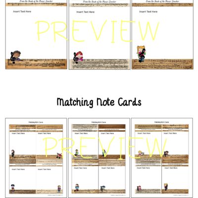 FROM THE DESK OF THE MUSIC TEACHER: Stationery with Matching Note Cards ...