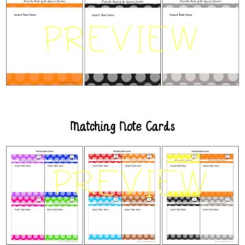 FROM THE DESK OF THE SPEECH TEACHER: Stationery with Matching Note ...