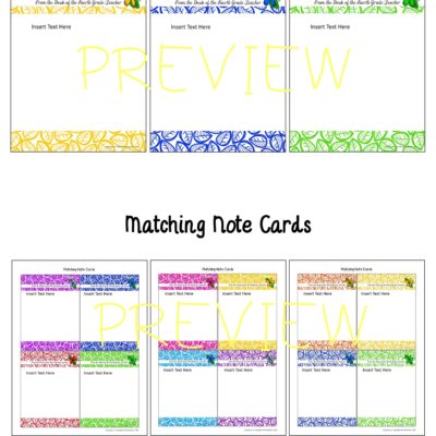 FROM THE DESK OF THE FOURTH GRADE TEACHER: Stationery with Matching ...