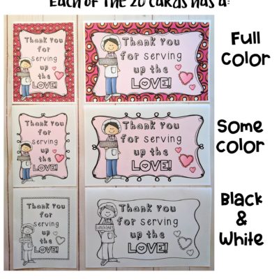 Thank You Cards for Support Staff (Heart theme)- Set 2 | Lead Joyfully