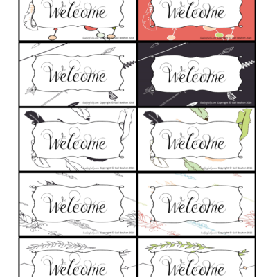 Visitor Welcome Cards for Principals or Teachers- (Arrows & Feathers ...