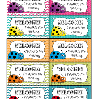 Visitor Welcome Cards for Principals or Teachers- (Ladybug Theme ...