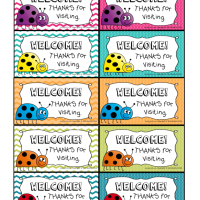 Visitor Welcome Cards for Principals or Teachers- (Ladybug Theme ...