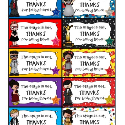 Visitor Welcome Cards for Principals or Teachers- (Movie Star/Awards ...