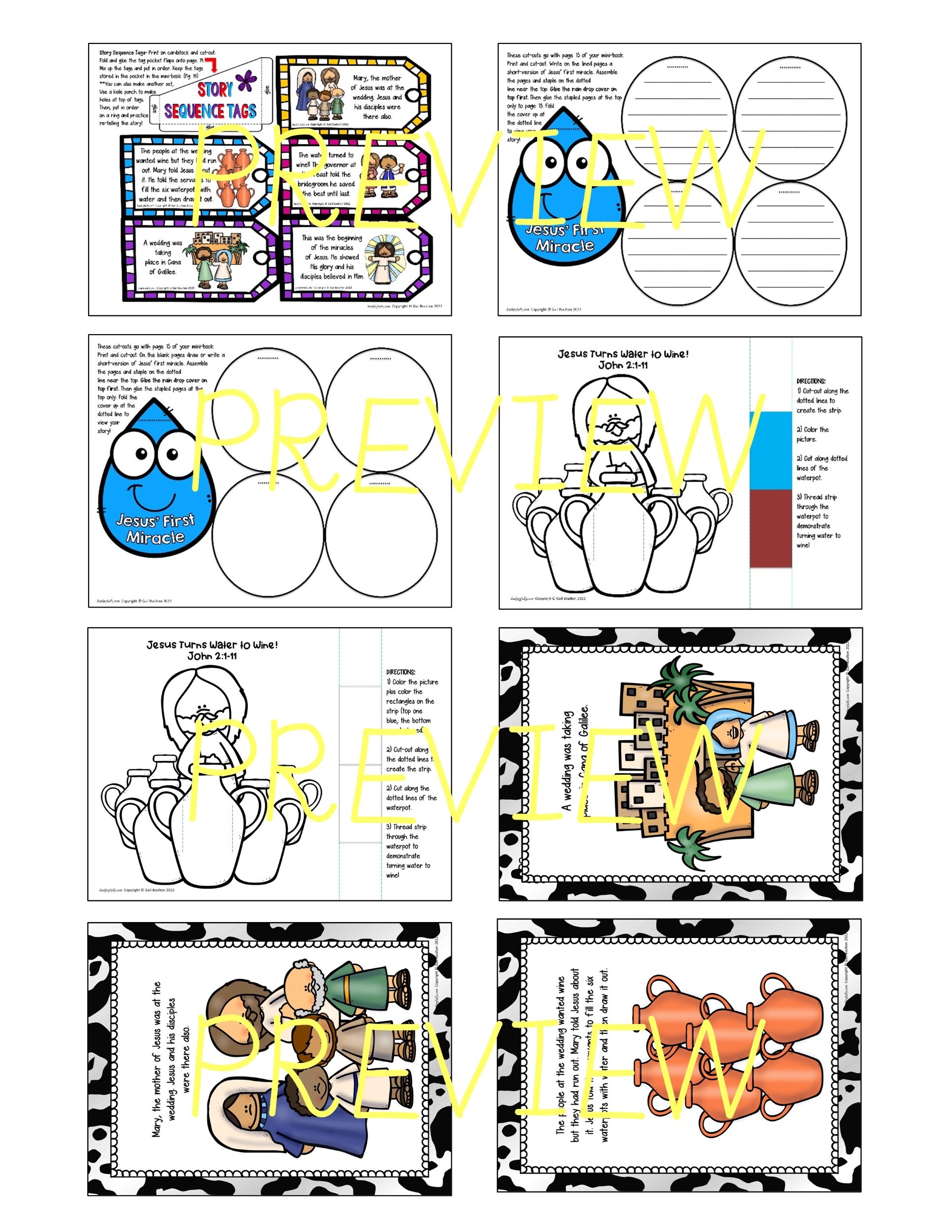 FIRST MIRACLE OF JESUS Mini Book with FIVE Hands-On Activities: Joyful ...