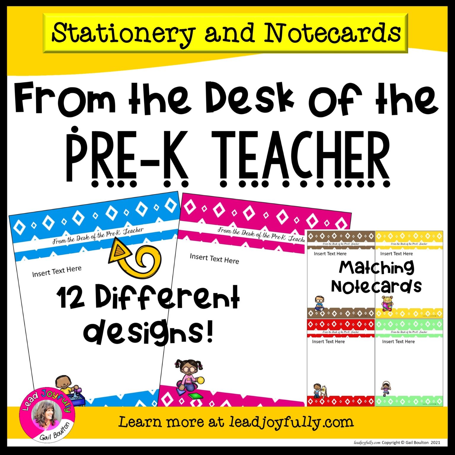 FROM THE DESK OF THE PRE-K TEACHER: Stationery with Matching Note Cards ...