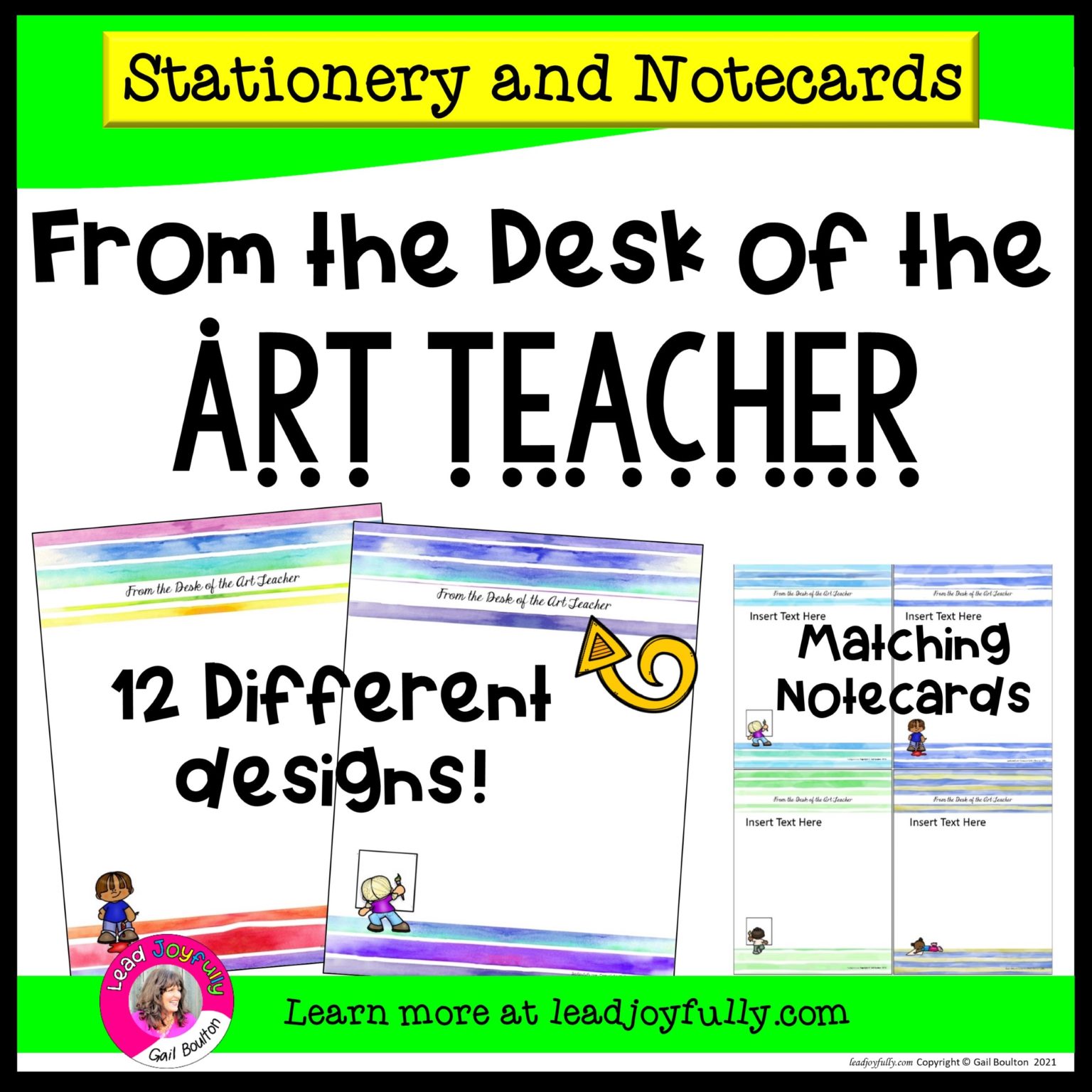FROM THE DESK OF THE ART TEACHER: Stationery with Matching Note Cards ...