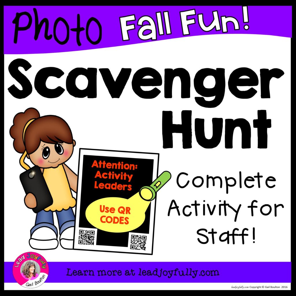 Photo Scavenger Hunt for Staff (FALL FUN!) Using QR CODES | Lead Joyfully