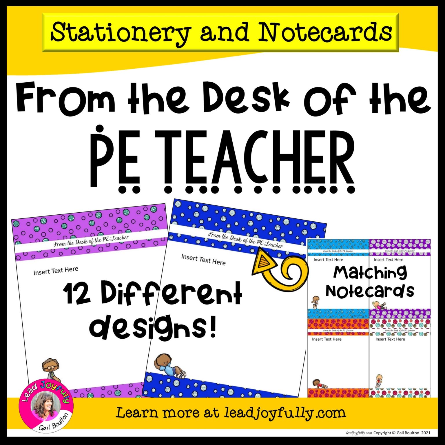 FROM THE DESK OF THE PE TEACHER: Stationery with Matching Note Cards ...
