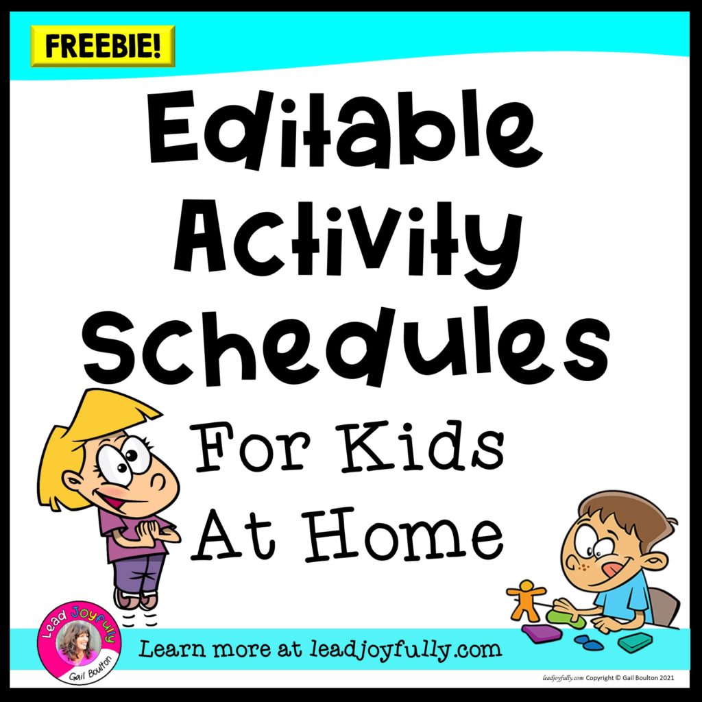 FREE download! EDITABLE Activity Schedules for Kids At Home | Lead Joyfully