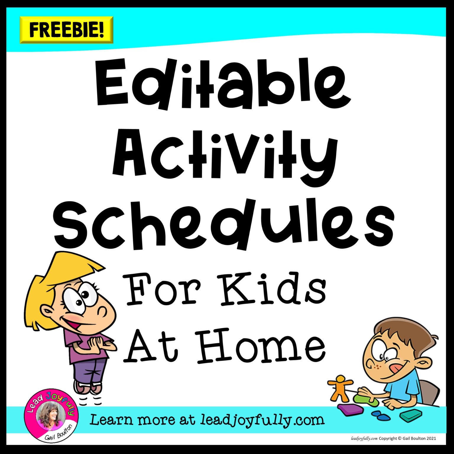 FREE download! EDITABLE Activity Schedules for Kids At Home | Lead Joyfully