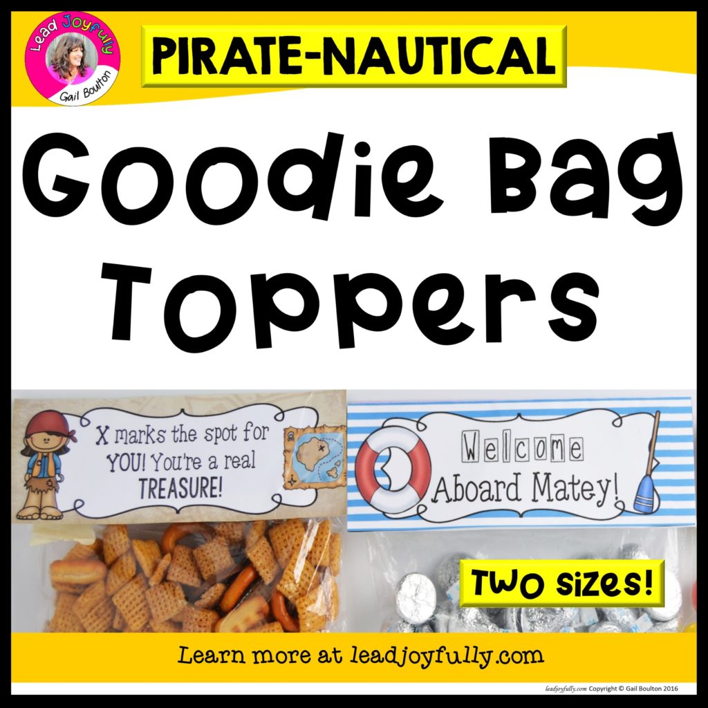 Goodie Bag Toppers (Pirate/Nautical Theme) | Lead Joyfully