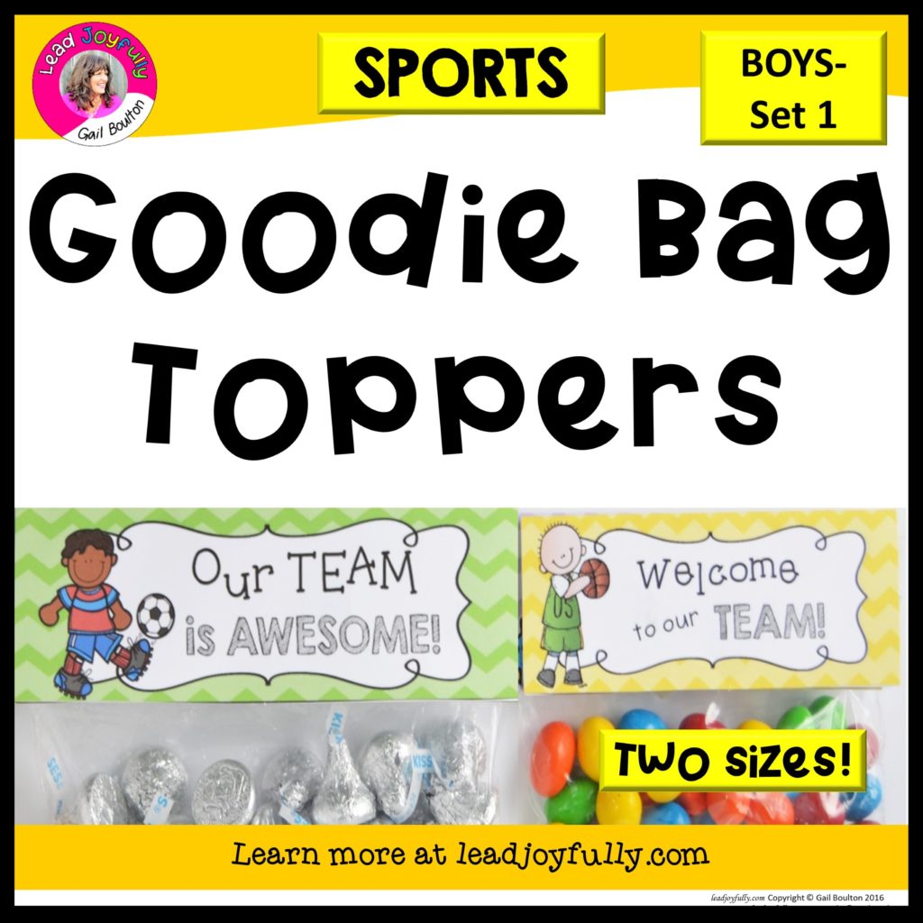 Goodie Bag Toppers (Sports Theme-Boys Set 1) | Lead Joyfully
