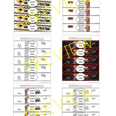 EDITABLE Water Bottle Labels (Construction Theme) | Lead Joyfully